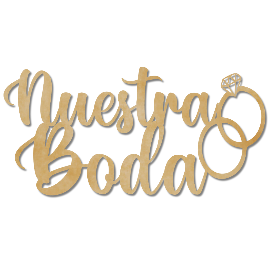 Letrero Decorativo "Nuestra Boda" MDF - Black Sheep